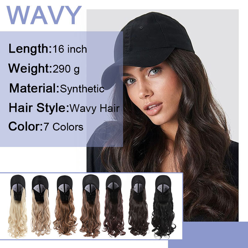 Cap with Hair Attached For Women Wig Hat with Hair Short Bob Style ...