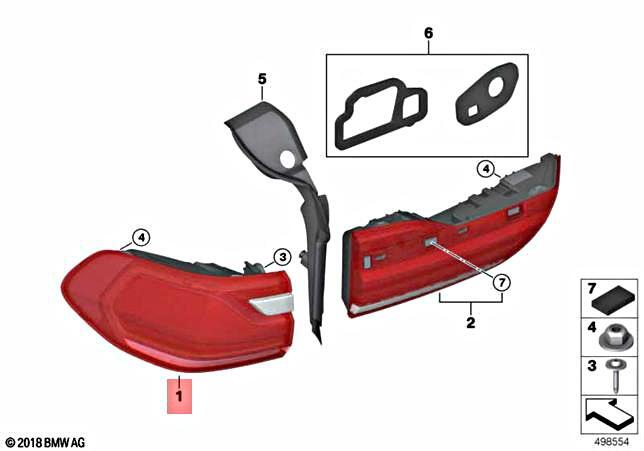 Genuine BMW G07 BMW ALPINA XB7 Rear Light Led Left Side Panel ...