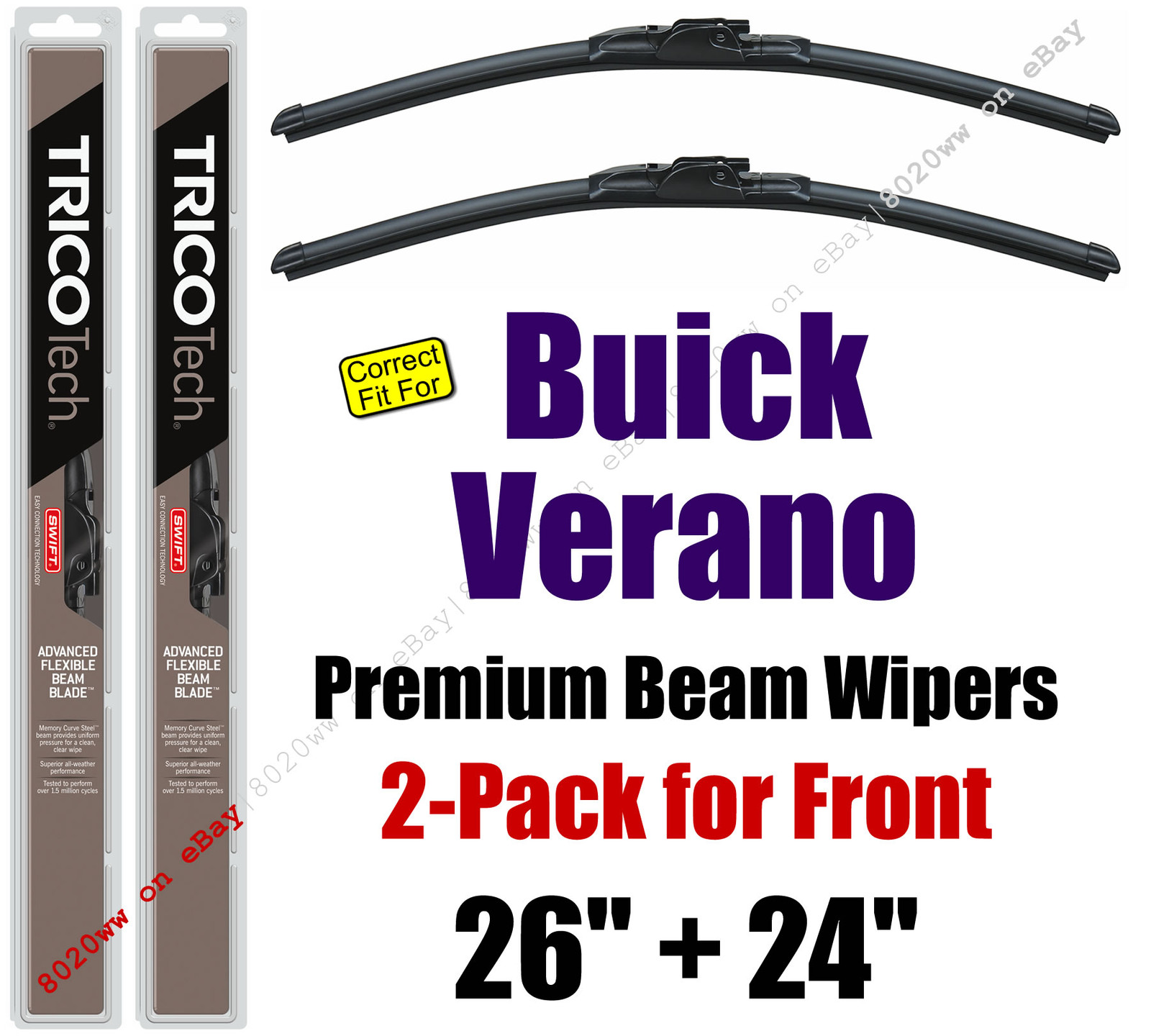 Wipers 2-Pack Premium Beam Wiper Blades - fit 2012+ Buick Verano ...