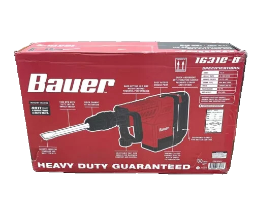 Bauer Corded 12.5A SDS-Max Type Pro Demolition Hammer Kit 1631E-B ...