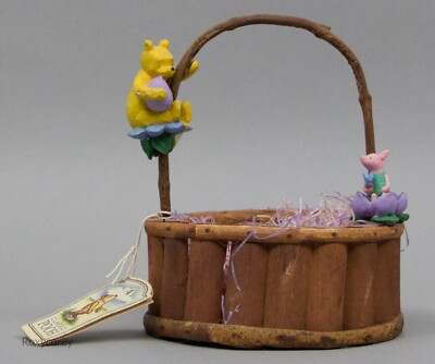 Disney Classic Pooh and Piglet Wooden Easter Basket & Pooh with Easter ...