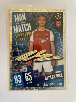 MATCH ATTAX 2023 / 24 - RICE MOTM SIGNATURE CARD - ARSENAL - N°421 | eBay