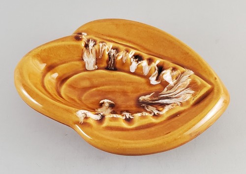 Vintage Ceramic Drip Glaze Ashtray Mid Century Modern Brown/Gold USA | eBay