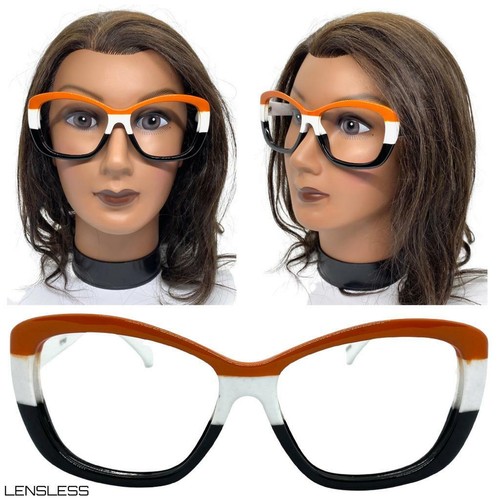 Womens Classy Elegant Modern Retro Funky Lensless Eye Glasses Frame ...