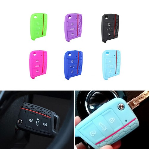 For VW Golf 7 MK7 Tiguan Skoda Octavia Polo Silicone Car Key Case Cover ...
