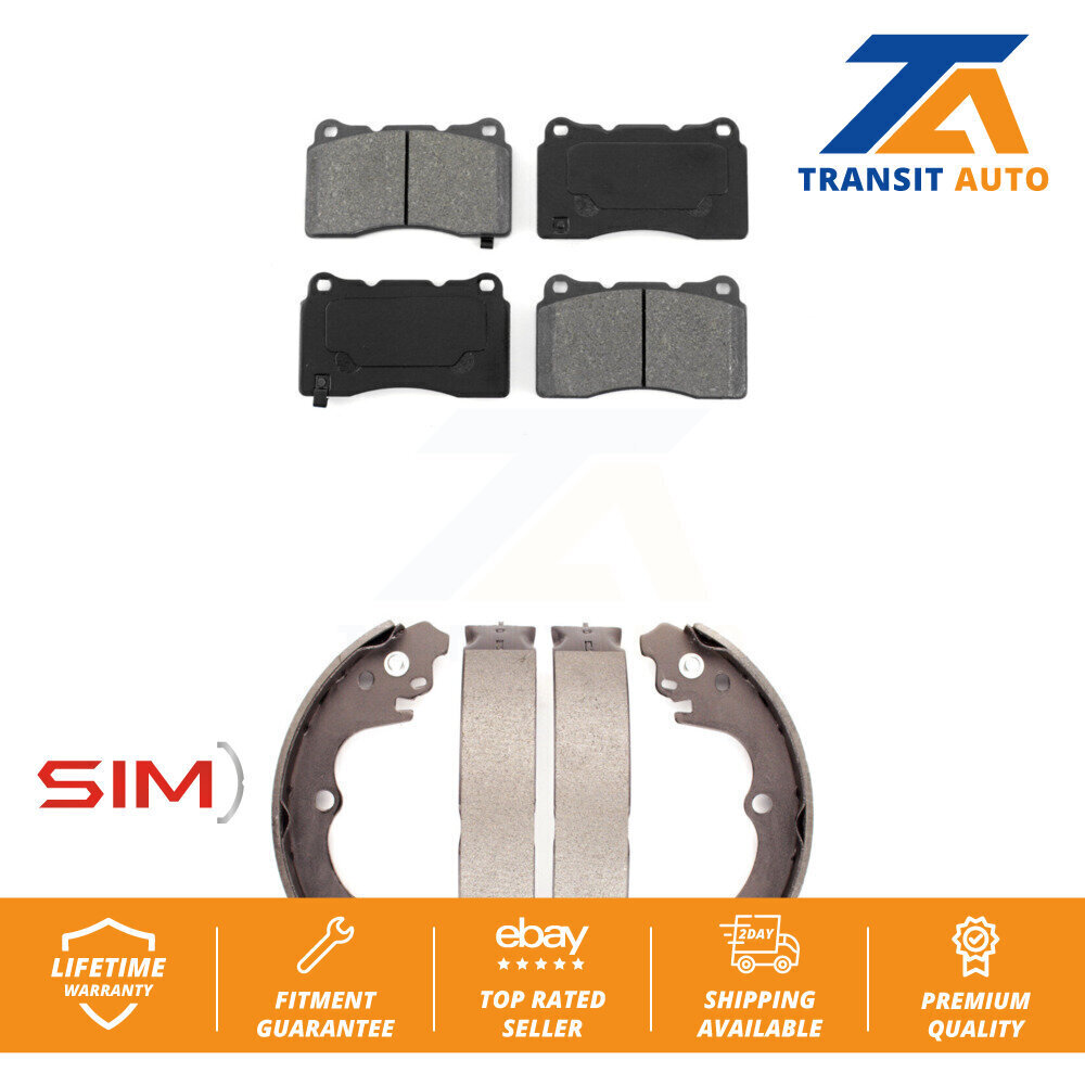 Front Rear Semi-Metallic Brake Pads Drum Shoes Kit For 04 Subaru ...