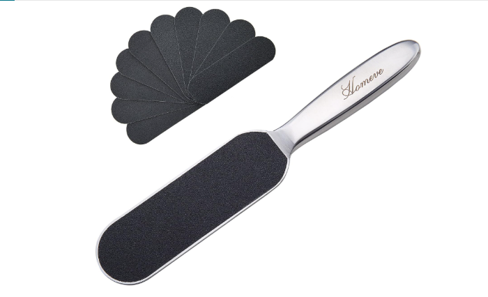 Homeve Professional Pedicure Foot File Reusable Stainless Steel W/ 10 ...