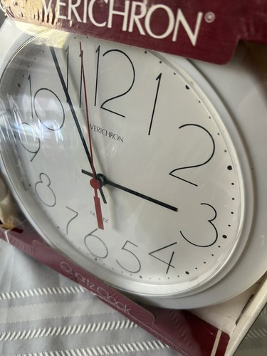 Verichron White Wall Clock Never Opened. Battery Operated 11.5 Inch | eBay