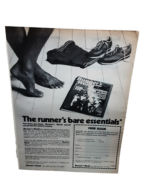 Vintage 1977 Print Ad Runners World Magazine Bare Essentials Original ...