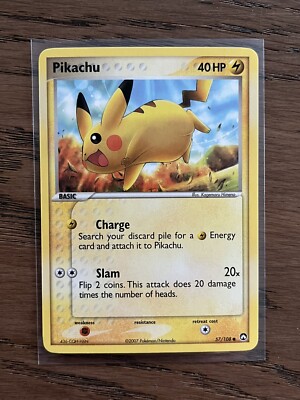 🔥Pikachu Ex Power Keepers Non-Holo 57/108 Mint 2007 Pokémon Pack Fresh ...