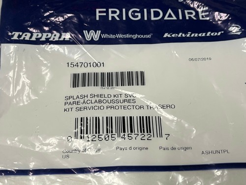 GENUINE OEM Frigidaire Dishwasher Splash Shield Kit 154701001 | eBay