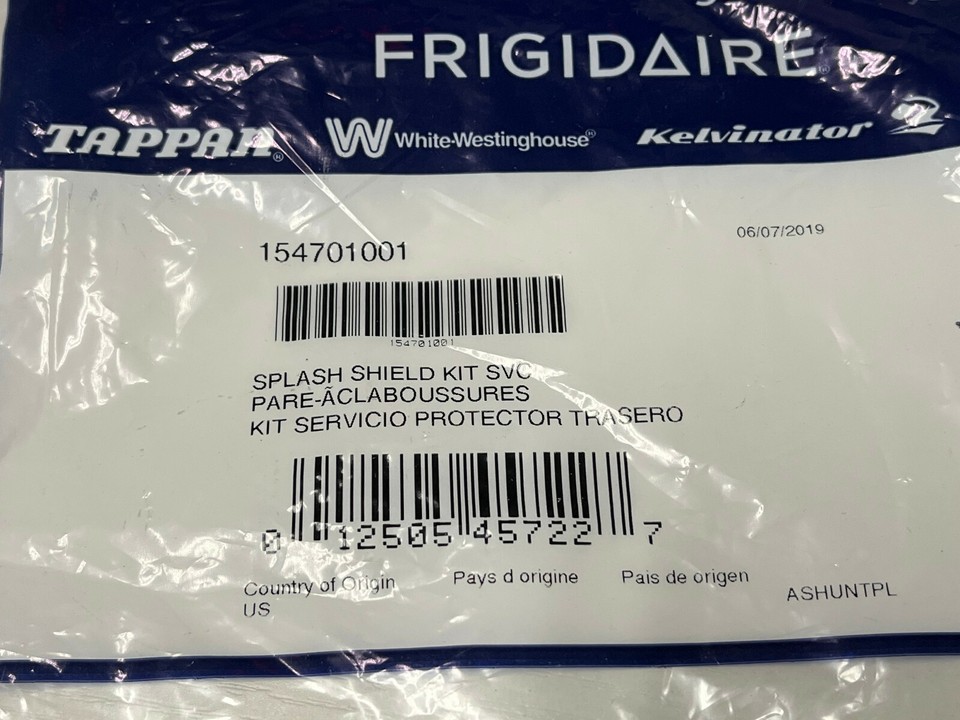 GENUINE OEM Frigidaire Dishwasher Splash Shield Kit 154701001 | eBay