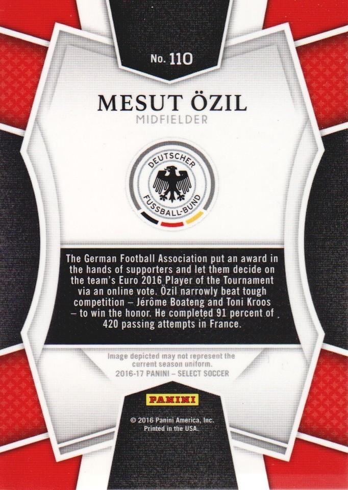2016-17 Panini Select Soccer Trading Card Multi Color #110 Mesut Ozil ...