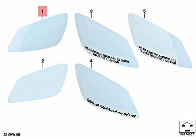 BMW 5 Series E60 LCI E61 LCI Mirror Glass Heated Left Side Genuine ...