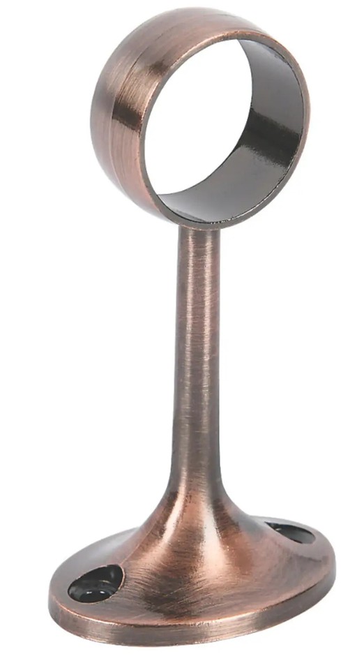 Antique Copper 25mm ROUND Wardrobe Hanging Rail Steel Tube Sockets ...