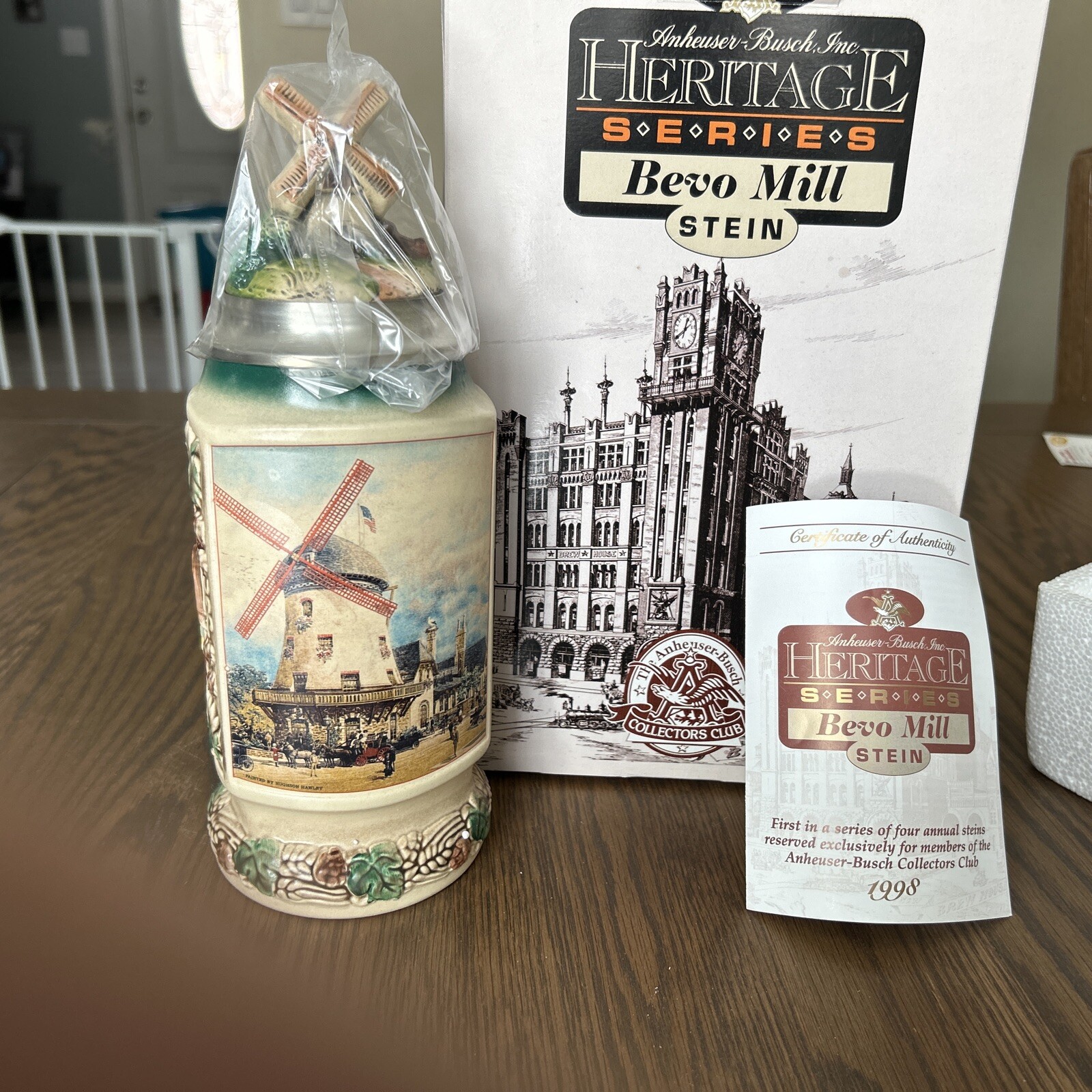 C30 ANHEUSER BUSCH CB9 THE BEVO MILL LARGE PORCELAIN 10 1/2" STEIN 1997 ...