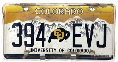 University of Colorado License Plate - 394-EVJ - CU Buffs - Expired | eBay