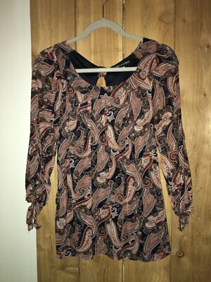 Sara Michelle Womens Multicolor Top w Paisley Size M | eBay