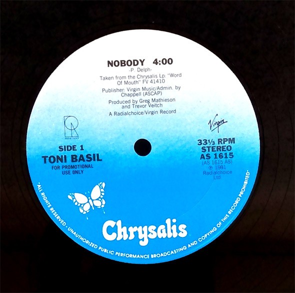 TONI BASIL "ROCK ON" / "NOBODY" 12" 33 RPM Rare Promo Single UNPLAYED ...