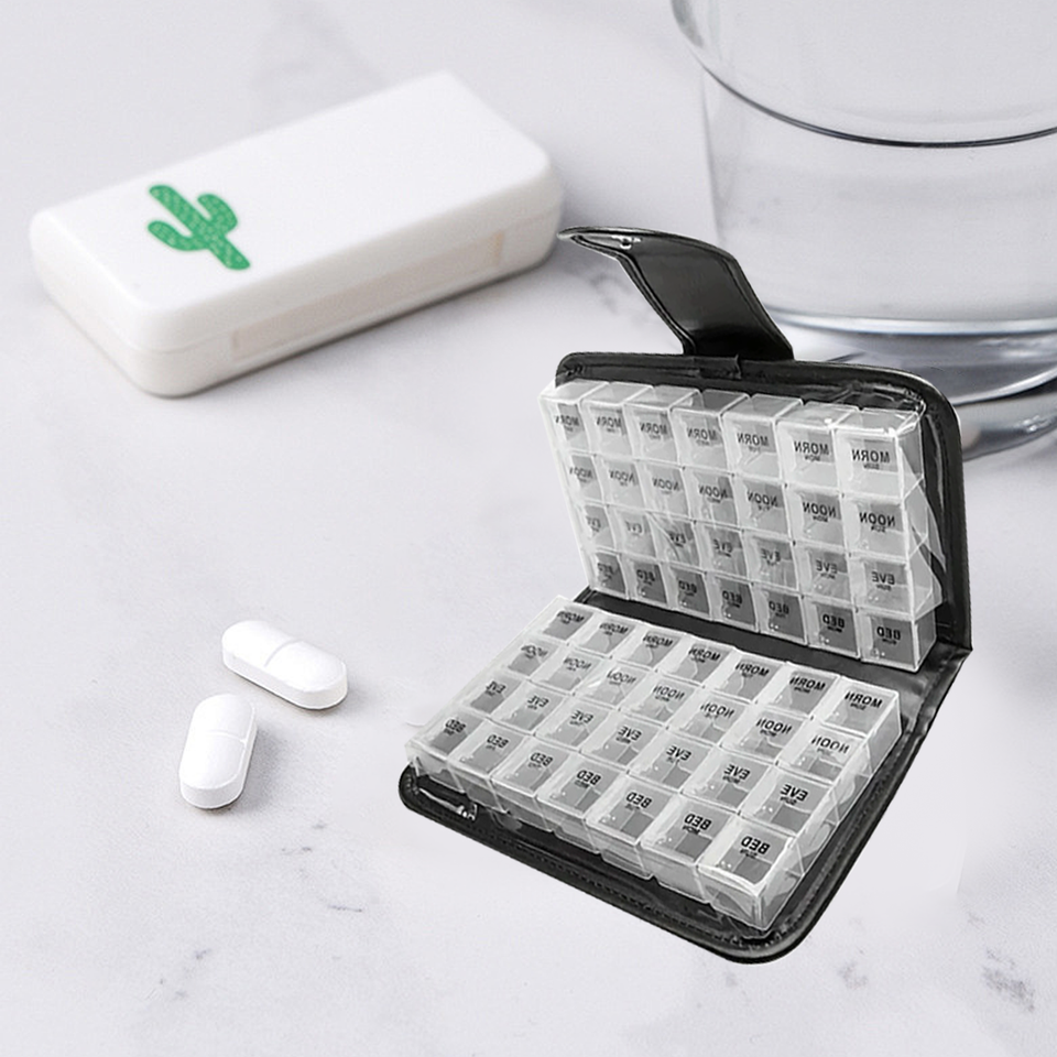 14 Day Pill Organiser Medicine wallet Storage Travel Dispensor Box ...