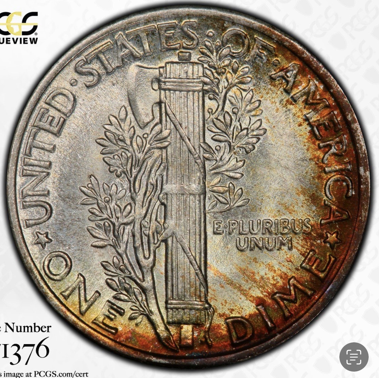 1936 MS65 Toned Mercury Dime PCGS Trueview | eBay