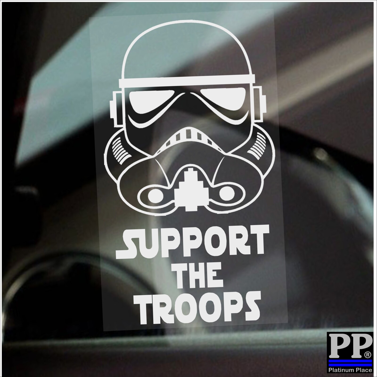1 x Stormtrooper Support the Troops Inside Window Stickers Car Star ...