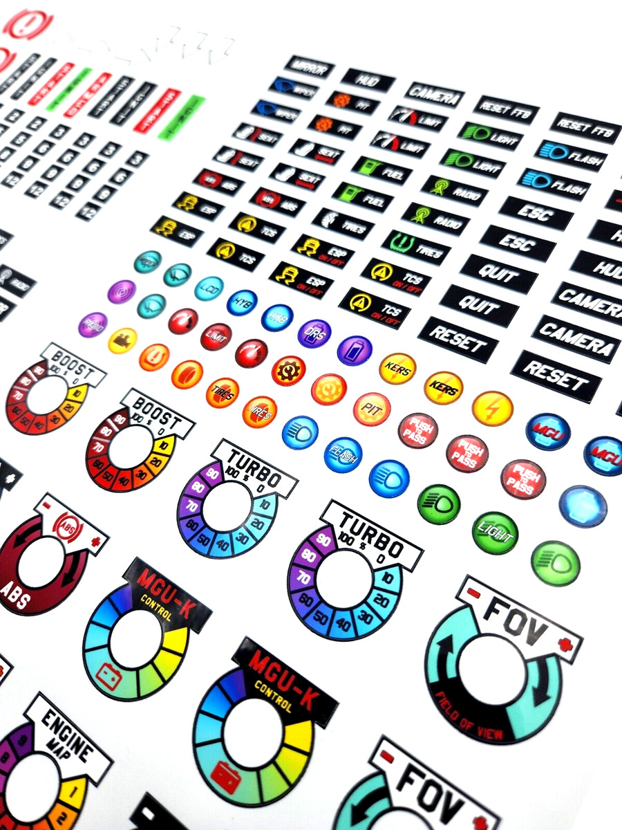 pyramid Damn it Slash sim racing button box and wheel stickers Labe ...