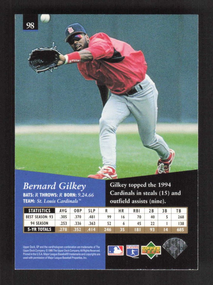 Bernard Gilkey 1995 SP Superbafoil St. Louis Cardinals #98 | eBay