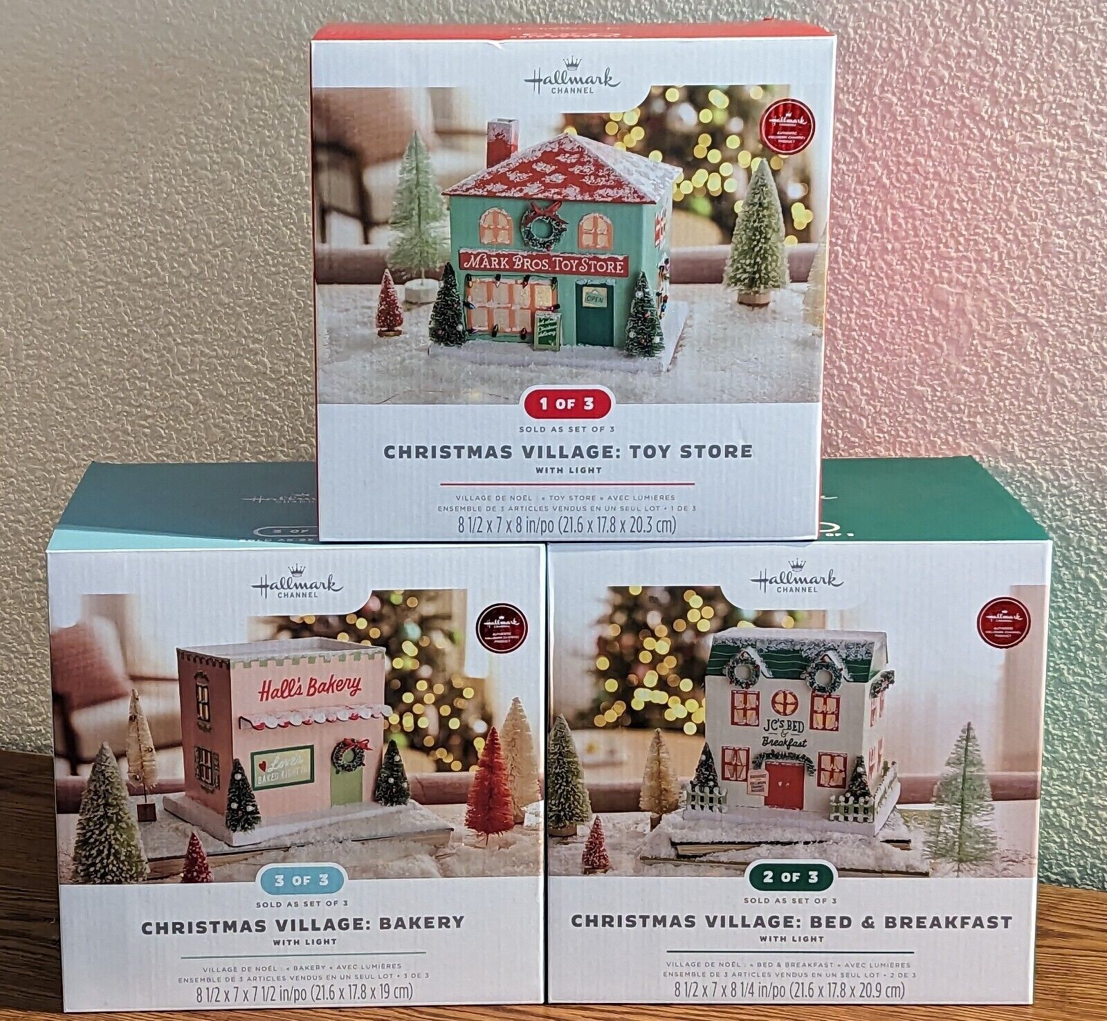 Hallmark Christmas Village Toy Store with Light, Set of three | eBay