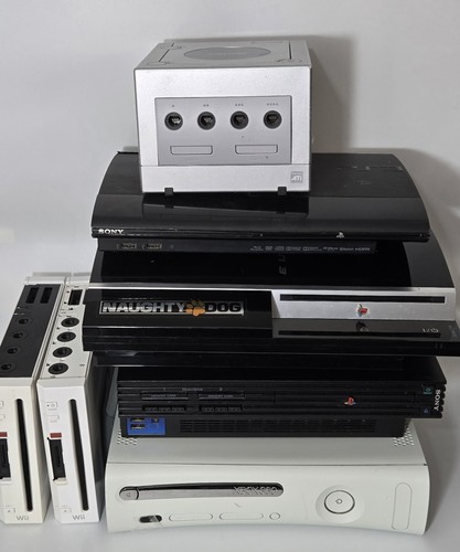 USED FOR PARTS Video Game Consoles Lot Of 7 & Controllers PlayStation ...