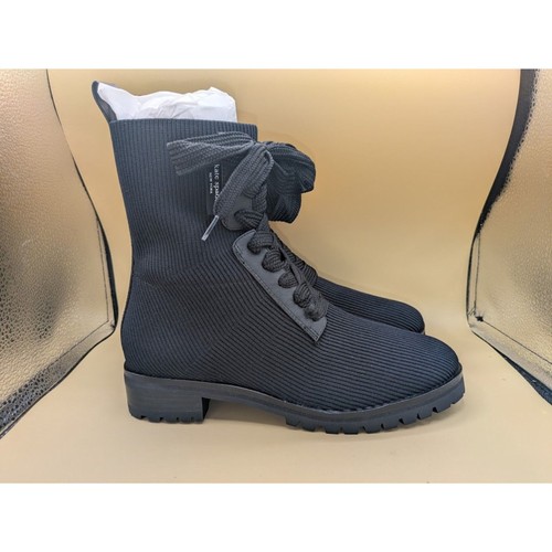 Kate Spade NY Merigue Black Knit Combat Boots Womens Size 6 Lace Up Lug ...