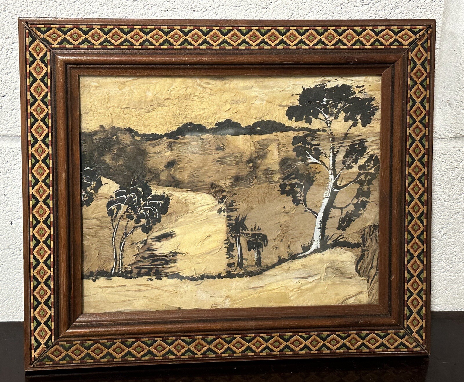 Vintage c1960s Australian Handmade Aboriginal Tree Bark Mixed Media ...