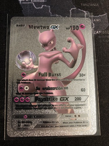 Mewtwo GX Rare Silver Fan Art Pokemon Card | eBay