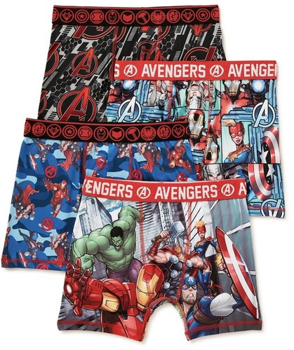 4-Pack Marvel Avengers Superhero Athletic Boxer Briefs Underwear -Boys ...