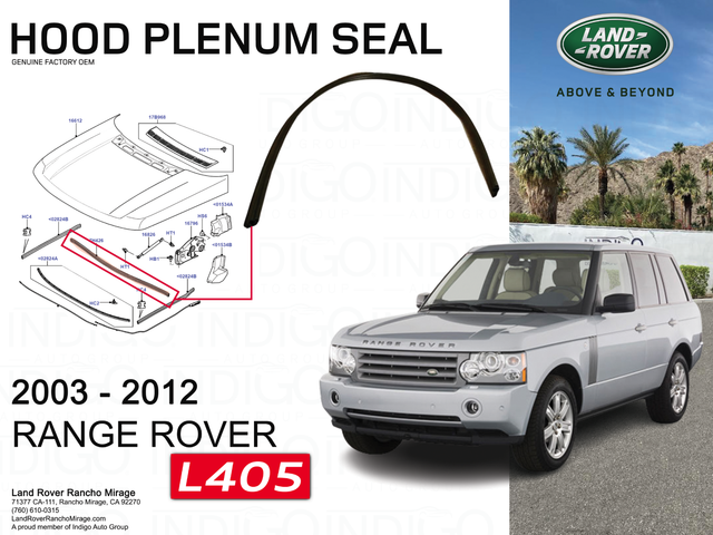 Range Rover L322 Genuine Front Bonnet Rear Seal LR018823 for sale ...