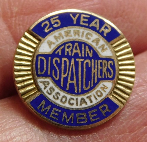 Vintage Railroad Train Dispatchers Twenty Five Year Service Pin MK'ed ...