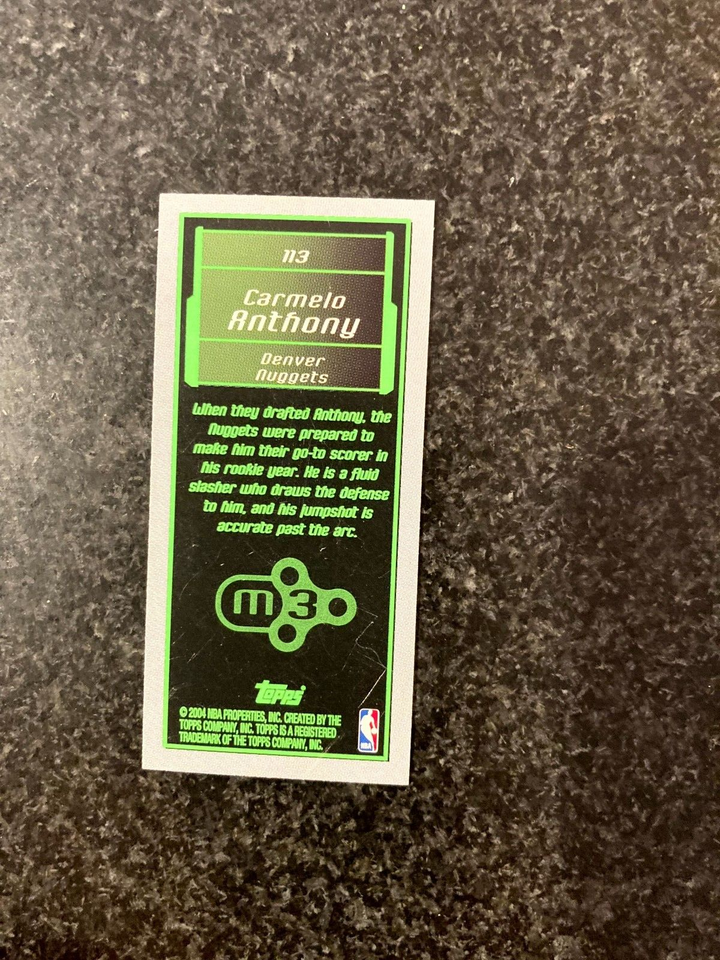 NBA 2003-04 TOPPS M3 MINI CARD CARMELO ANTHONY RC ROOKIE #113 B19 | eBay
