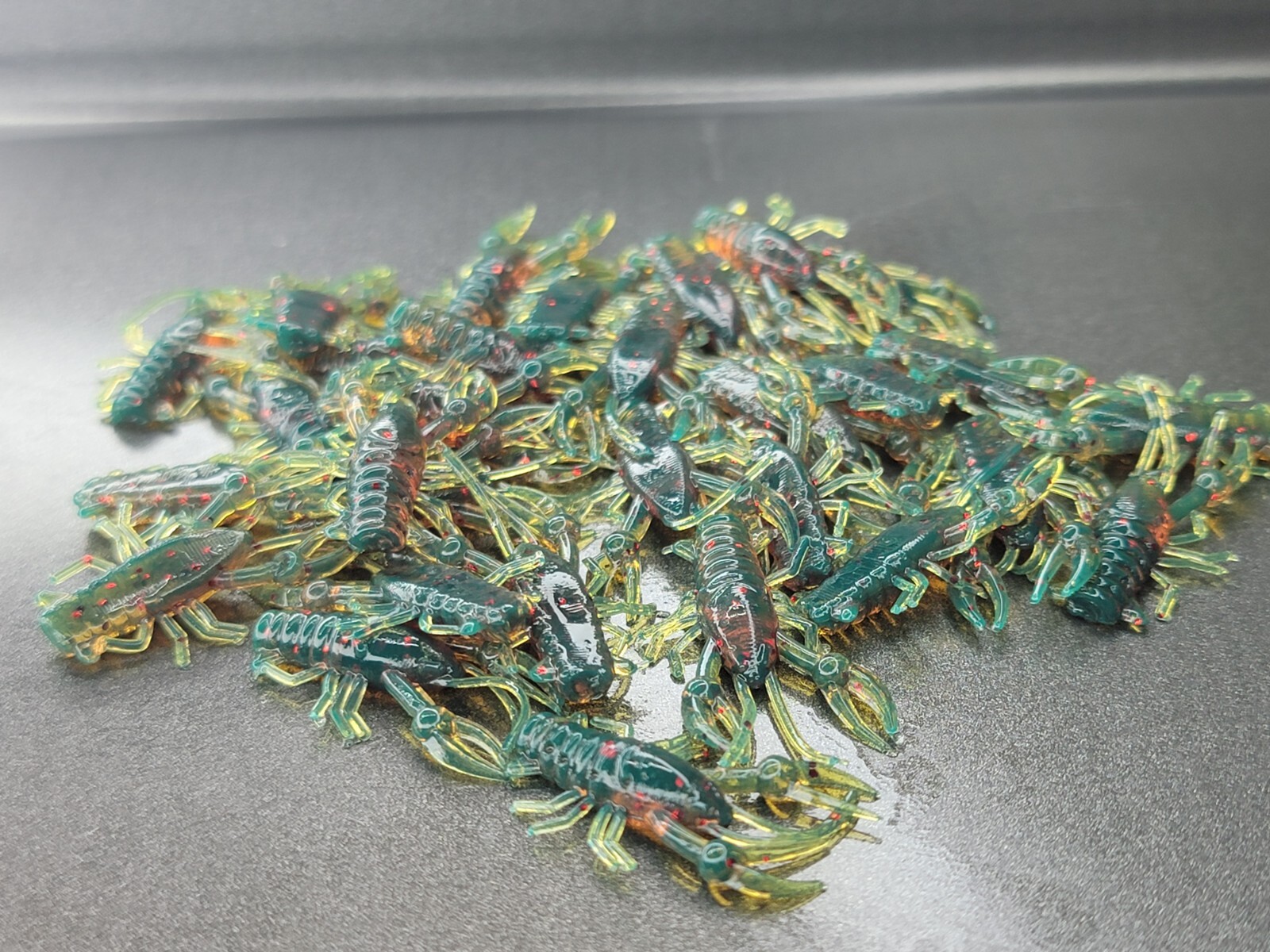 (30) 1" MINI CRAW "Mtr Oil/Red" Crappie Panfish Jig Crawfish Lure Soft ...
