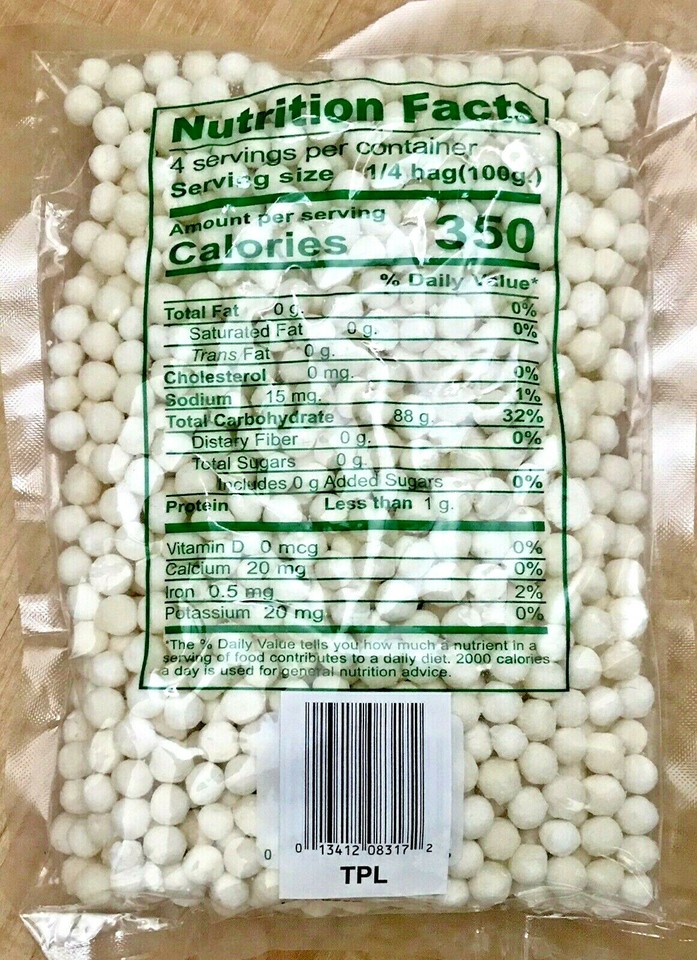 Tapioca Pearl Boba Large Size White Bubble Tea Dessert 14 oz, US Seller ...