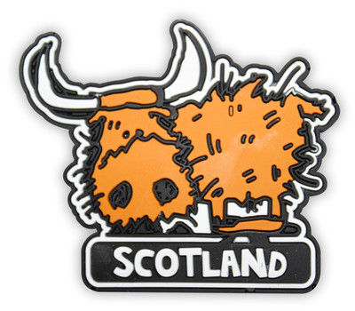 Scottish Iconic Toffee Cartoon Highland Coo Cow Scotland PU Home ...