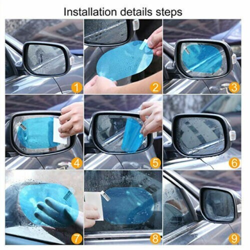 2PCS Rainproof Rain Shield Anti-fog Protective Car Wing Mirrors Film ...