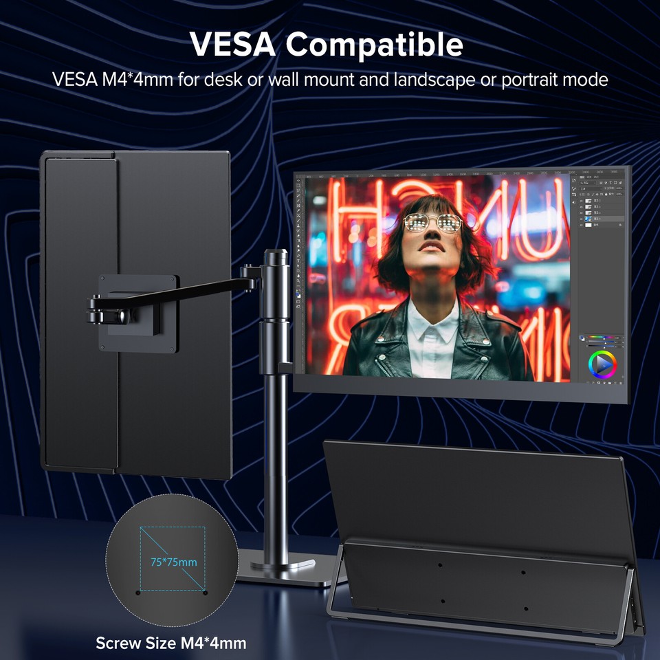 2K Portable Monitor, UPERFECT 17.3" HDR QHD Freesyn Gaming Monitor For ...