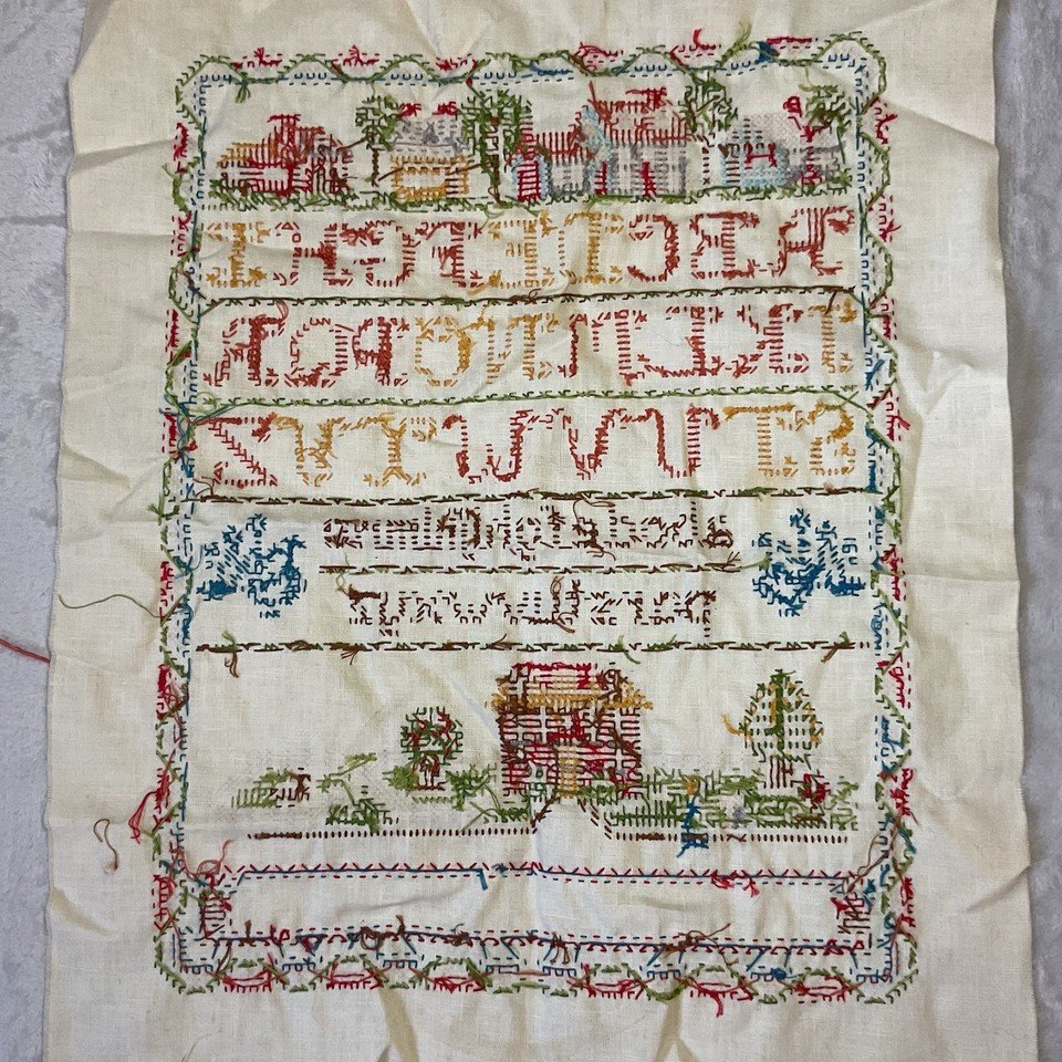 Vtg Needles and Hoops Cross Stitch Almost Finished Project Piece ...