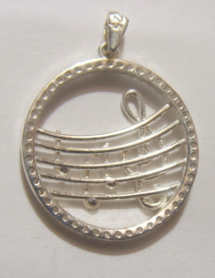 1960s vintage gems sterling silver musical note scale treble clef ...