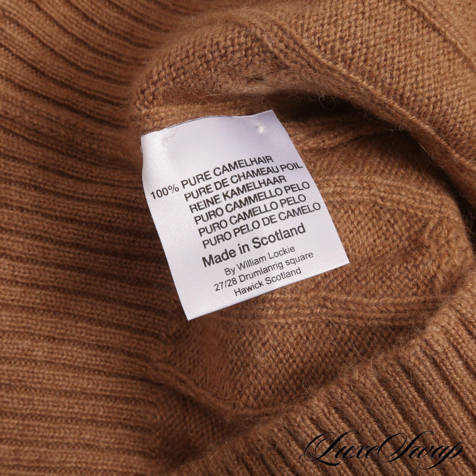 NWT William Lockie x Ben Silver Scotland 100% Camel Brown Cabled ...
