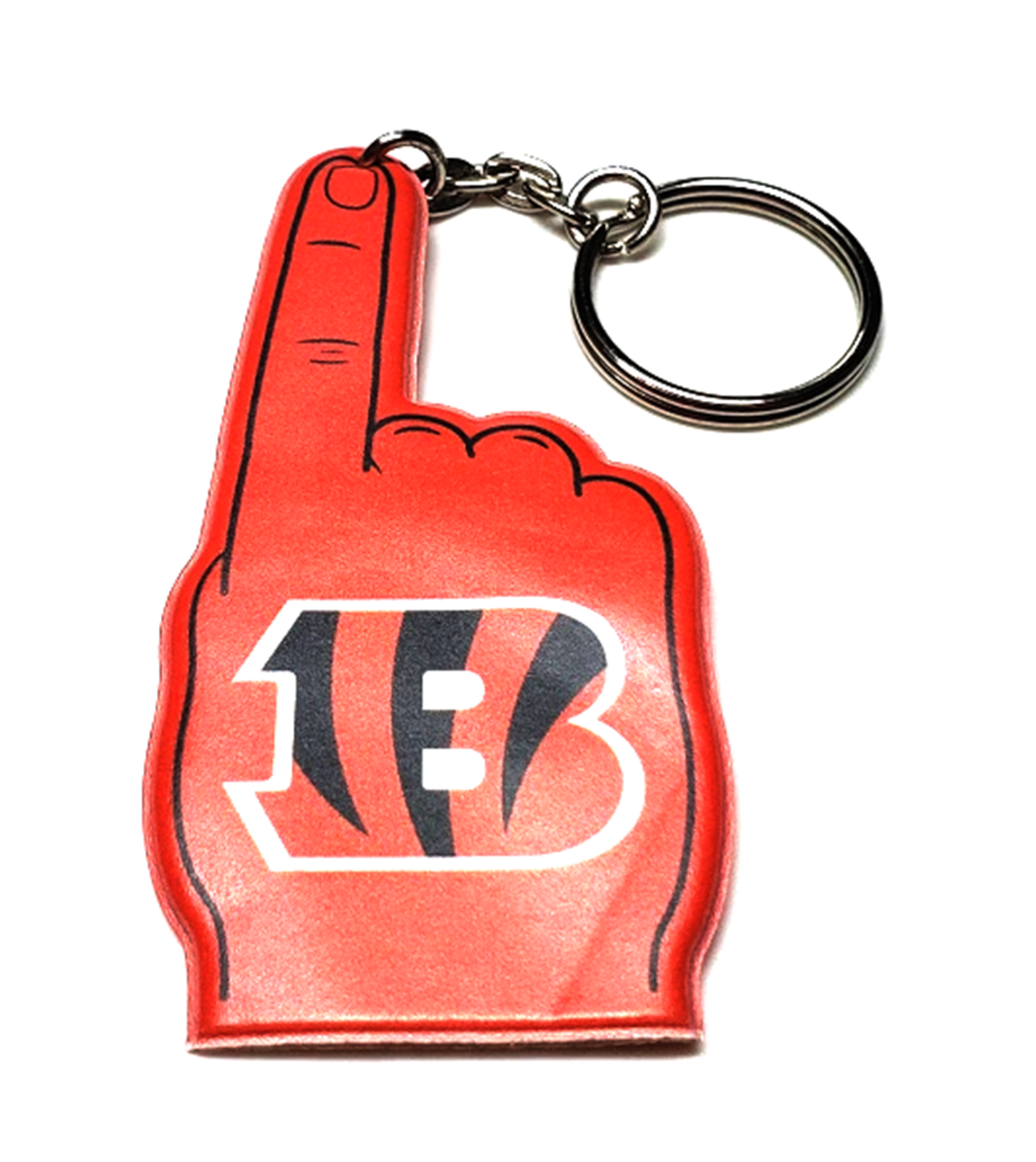 CINCINNATI BENGALS NFL KEYCHAIN WERE #1 FINGER PUPPET FOAM-LINED VINYL ...