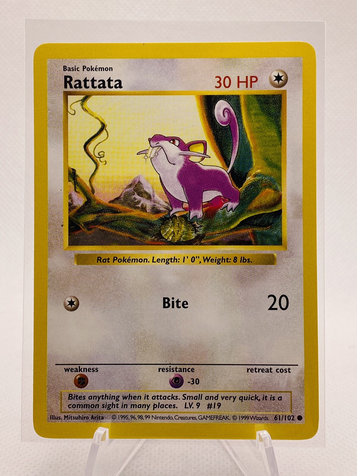 Rattata 61/102 Base Set Shadowless Pokemon 1999 WOTC Vintage Card NM | eBay