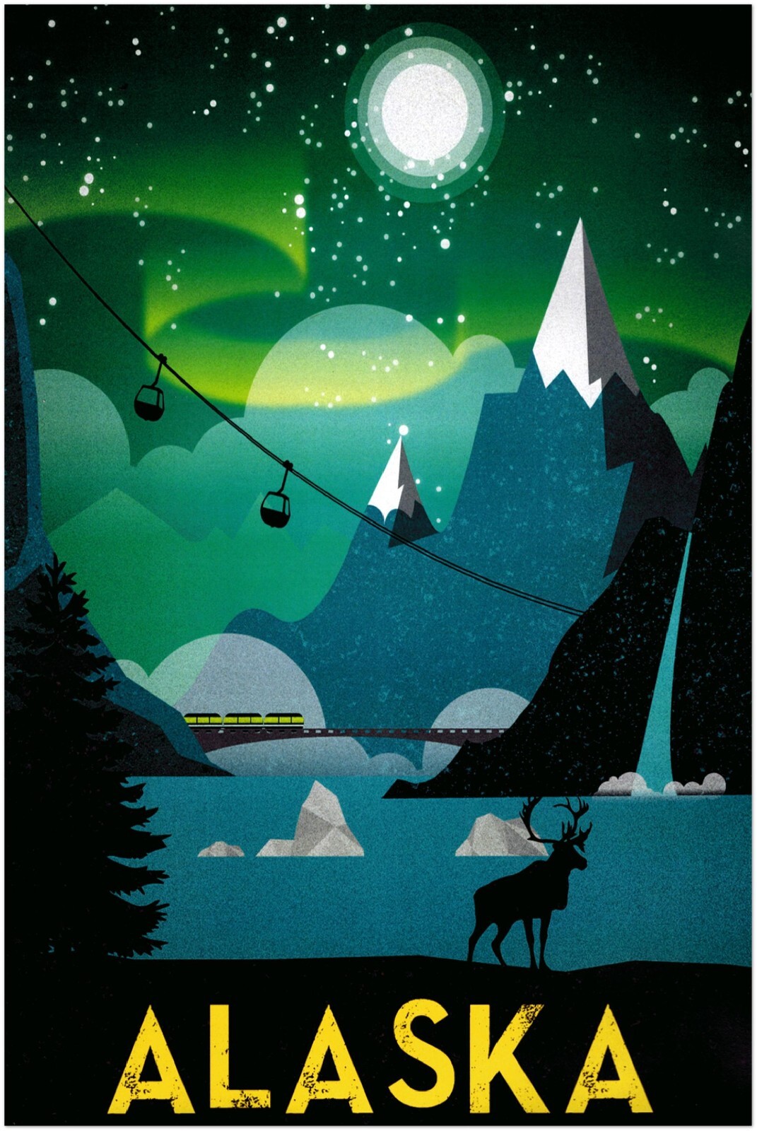 Travel Posters, Alaska Travel Poster, Retro, Vintage Poster | eBay