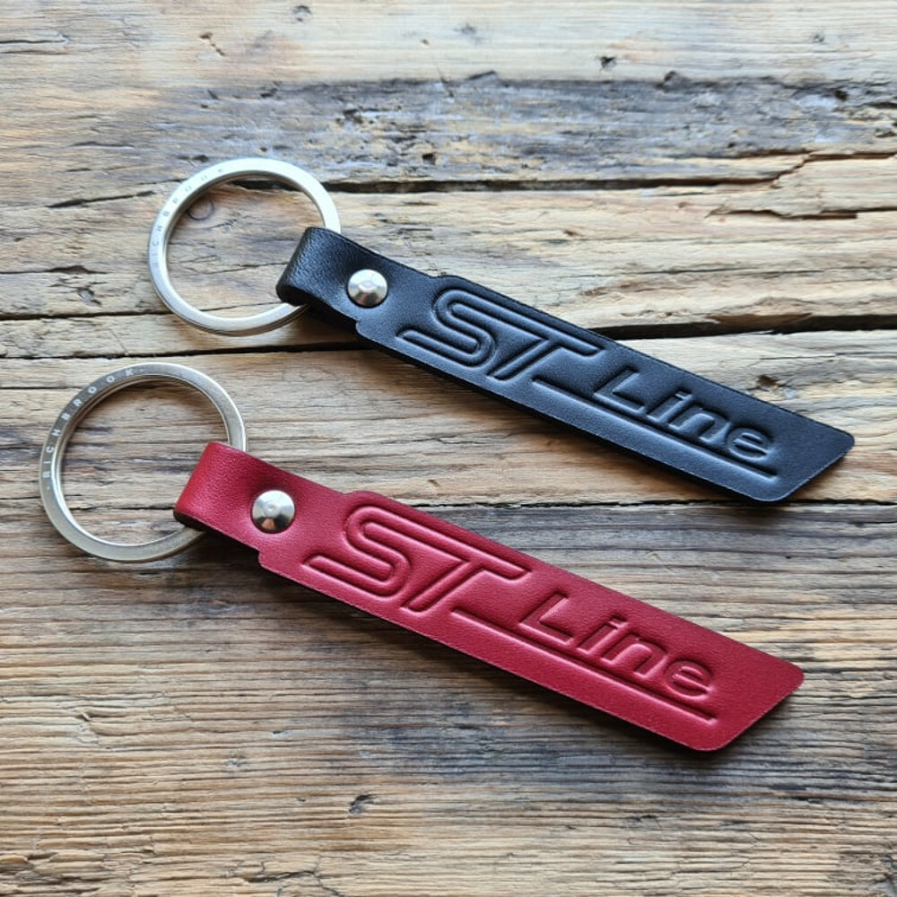 Richbrook Ford ST Line Embossed Black Leather Keyring Official Licenced ...