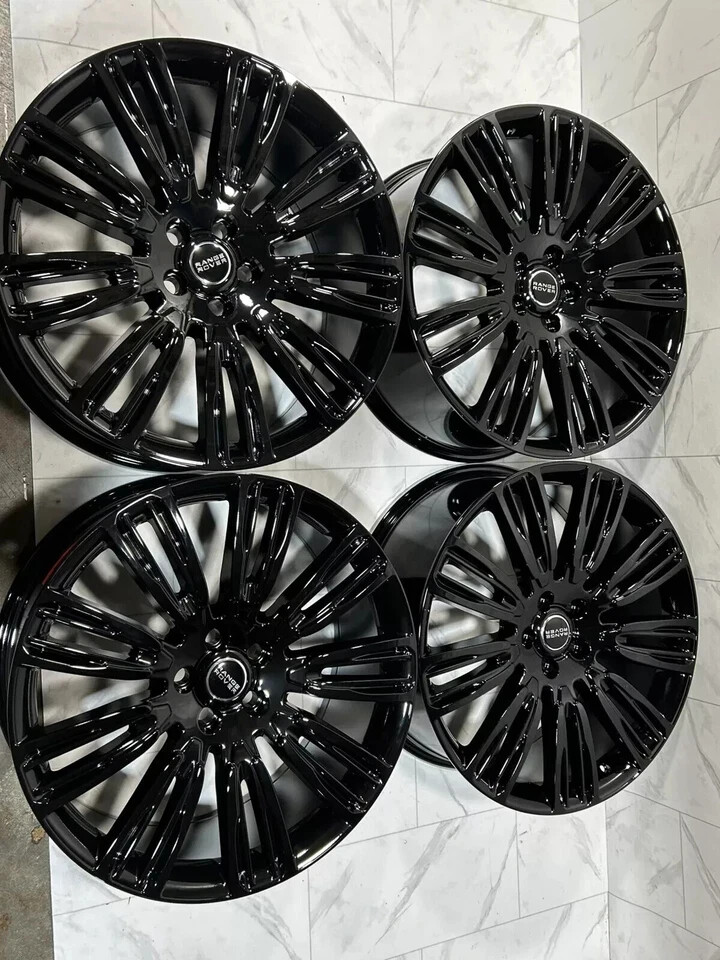 (4) 22x9.5 GLOSS BLACK WHEELS RIMS LAND ROVER RANGE ROVER VELAR SVR ...